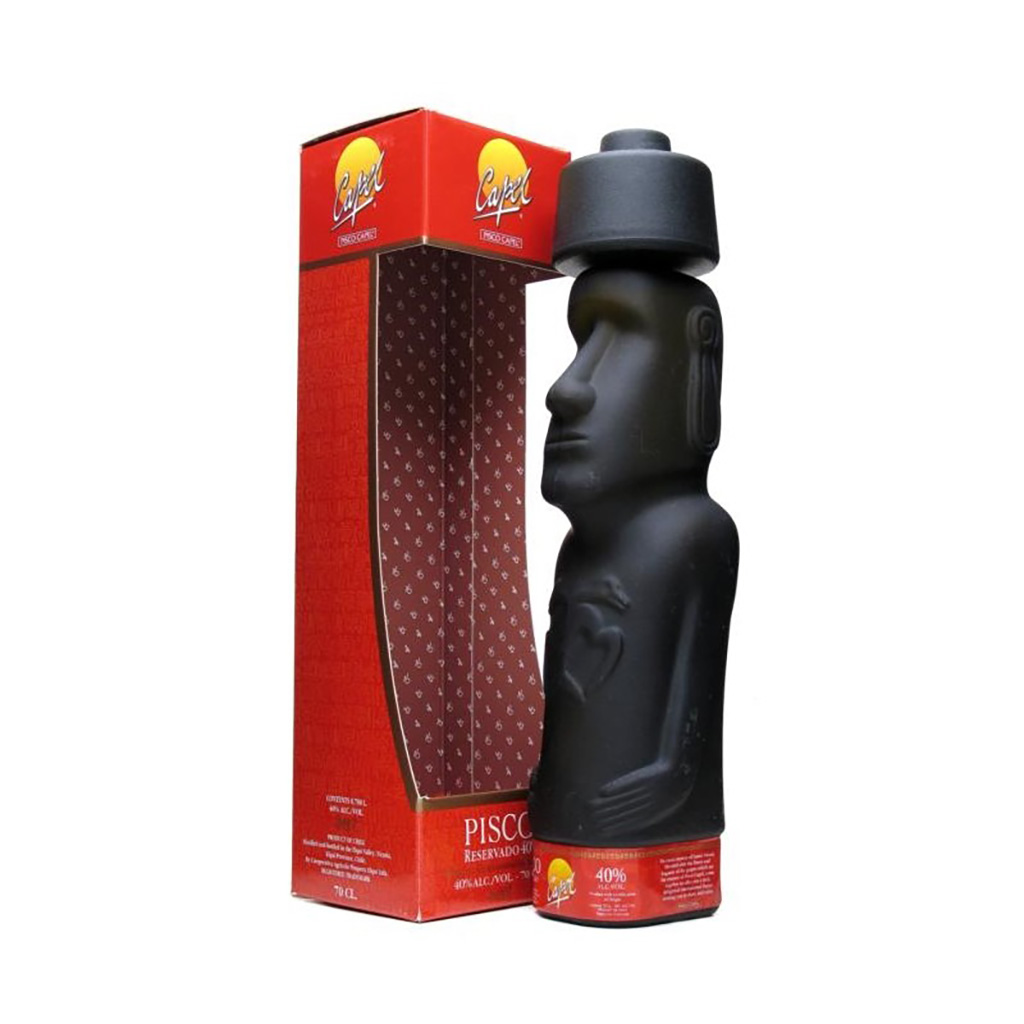 Pisco Capel Moai Reservado – Iconic Chilean Pisco in Moai Bottle ...